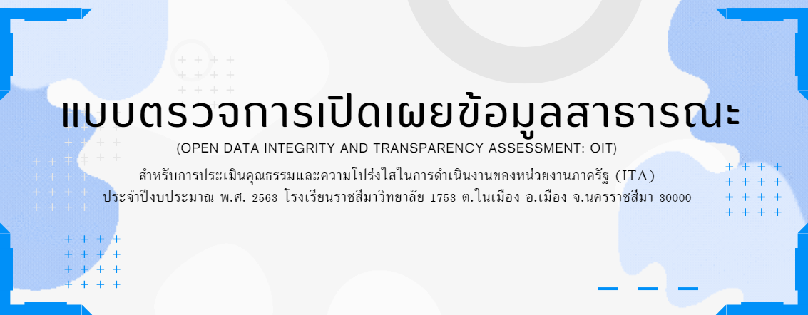 OPEN DATA INTEGRITY AND TRANSPARENCY ASSESSMENT : OIT